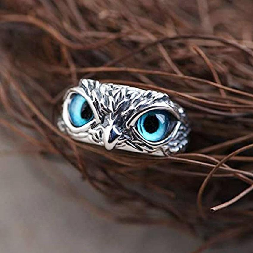 Owl of Good Luck Adjustable Ring in Silver and Opal – Elisabeth Hayes