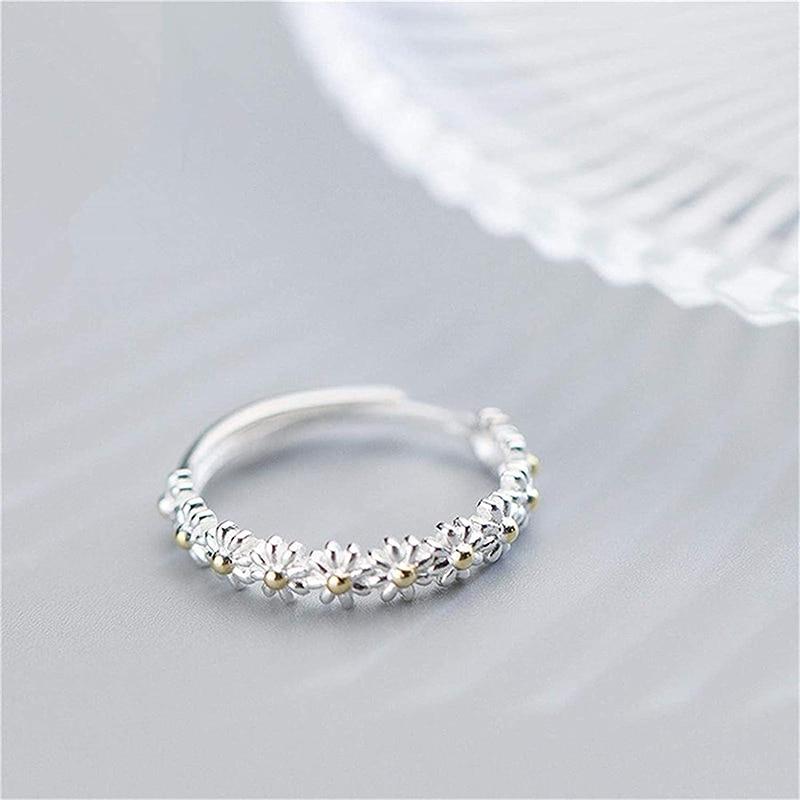 Adjustable Silver Enamel Daisy Ring – Elisabeth Hayes