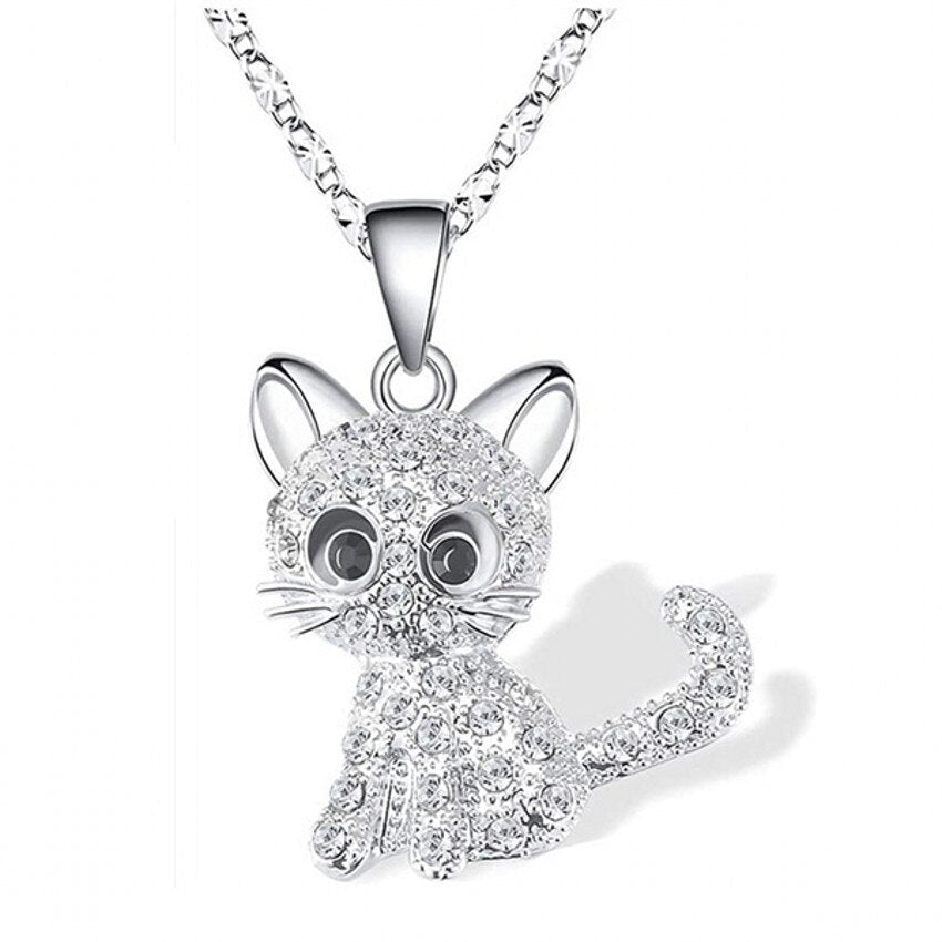 Silver Baby Kittens and Colored Zirconia Necklace – Elisabeth Hayes