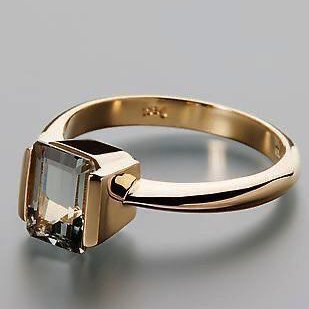 Golden Ring Made of Square Glass – Elisabeth Hayes