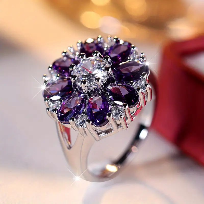 Violet Daisy Silver Color Ring – Elisabeth Hayes